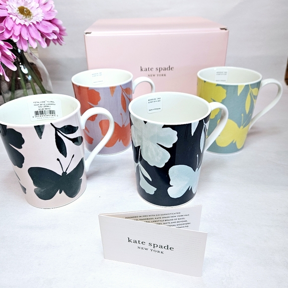 kate spade | Dining | Kate Spade X Lenox Petal Lane Flower 4piece Mug ...